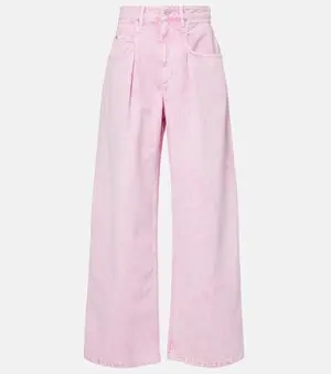 MARANT ETOILE Rachelle High-rise Wide-leg Jeans - Pink