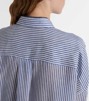 Brunello Cucinelli Striped Linen And Silk Organza Shirt