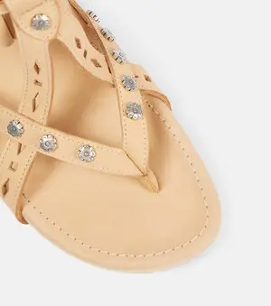 Isabel Marant Étoile Silya Studded Leather Sandals - Beige