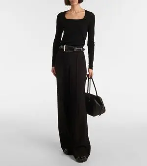 Jardin Des Orangers Ribbed Square Neck Virgin Wool Sweater