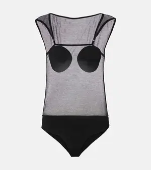 Jacquemus Platano Sheer Bodysuit - Black