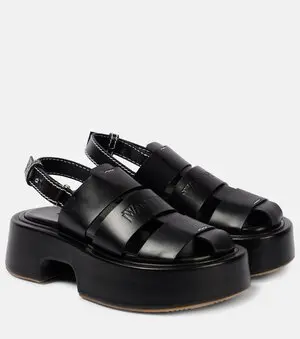 JW Anderson Fisherman Leather Platform Sandals - Black