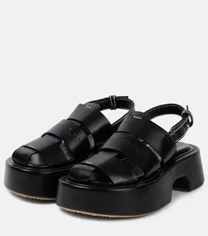 JW Anderson Fisherman Leather Platform Sandals - Black