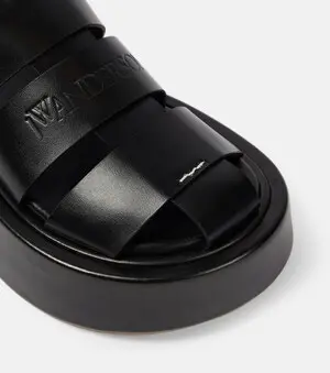 JW Anderson Fisherman Leather Platform Sandals - Black