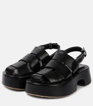 JW Anderson Fisherman Leather Platform Sandals - Black