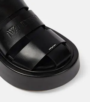 JW Anderson Fisherman Leather Platform Sandals - Black