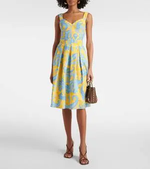 Etro Paisley Pleated Midi Dress