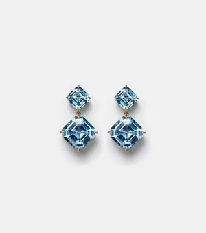 Mateo 14kt Gold Drop Earrings With Topazes - Blue