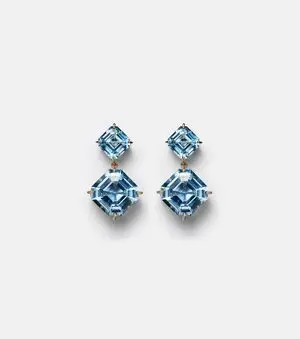 Mateo 14kt Gold Drop Earrings With Topazes - Blue
