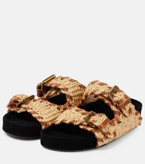 Isabel Marant Étoile Lennyo Raffia Sandals - Neutrals