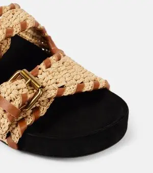 Isabel Marant Étoile Lennyo Raffia Sandals - Neutrals