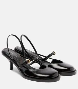 Dries Van Noten Leather Slingback Pumps - Brown