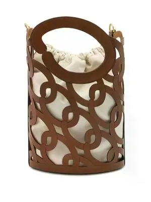 Oscar De La Renta Leather Bucket Bag - Brown