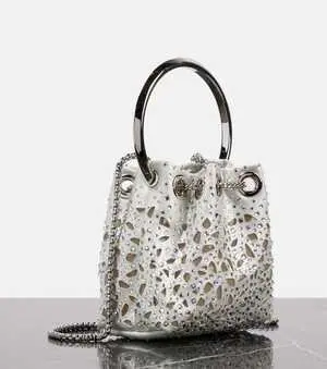 JIMMY CHOO Bon Bon Micro Bucket Bag - Silver