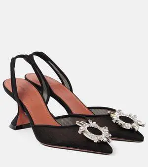 Amina Muaddi Begum 70 Mesh Slingback Pumps