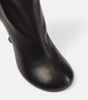 Amina Muaddi Iris 95 Leather Ankle Boots
