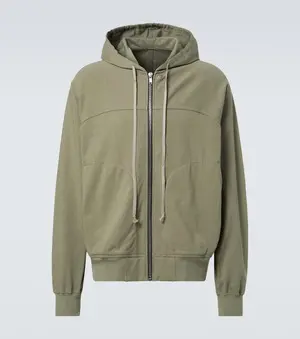 Rick Owens Zip-up Cotton Jersey Hoodie - Grey