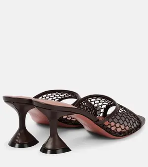 Amina Muaddi Lupita Raffia Mules - Brown