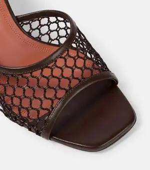 Amina Muaddi Lupita Raffia Mules - Brown