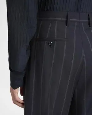 Giorgio Armani Apos;s Heritage Pinstripe Oversized Suit - Black
