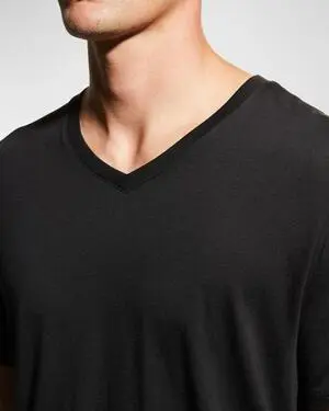 Vince Short-sleeve V-neck Jersey T-shirt, Gray - Black