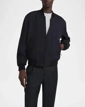 Giorgio Armani Raised Chevron Bomber Jacket - Black