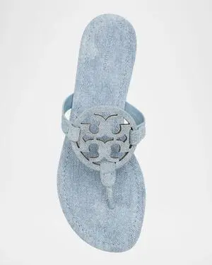 Tory Burch Miller Denim Sandals - Blue Cloud