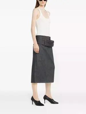 COURREGES Double-belt Denim Skirt