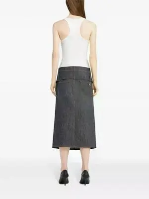 COURREGES Double-belt Denim Skirt