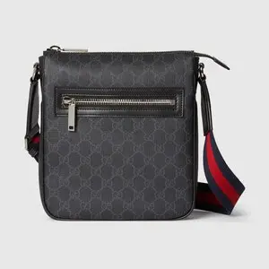 Gucci Gg Small Messenger Bag In Original Gg Fabric - Black