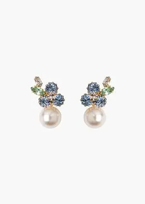 JENNIFER BEHR Vivi Crystal Floral Drop Earrings - Bluebell