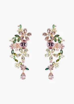 JENNIFER BEHR Bellemy Crystal Stone Drop Earrings - Rose