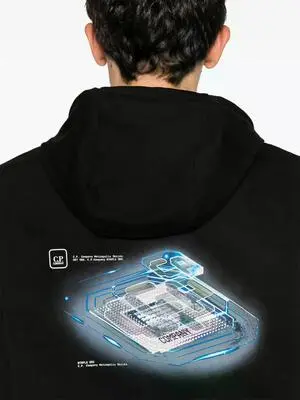C.P. COMPANY Graphic Print Hoodie - Black