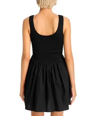 WAYF Dana Smocked Mini Dress - Black