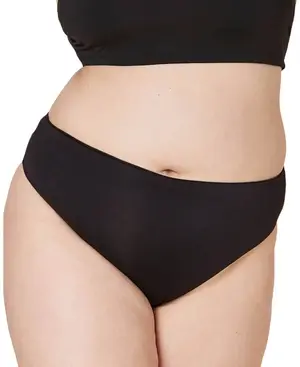 ANDIE 90s High Waisted Cheeky Bikini Bottom - Black