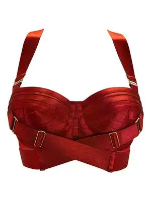 BORDELLE Panelled Bra - Red