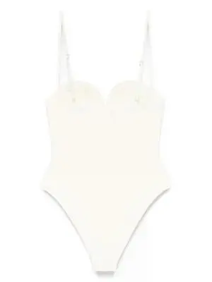 Magda Butrym 3d Flower Bustier One Piece Swimsuit