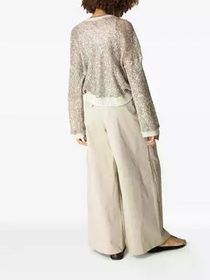 Brunello Cucinelli Metallic-finish Open-knit Sweater