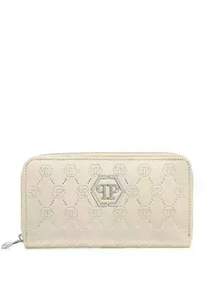 Philipp Plein Crystal-embellished Wallet - Neutrals