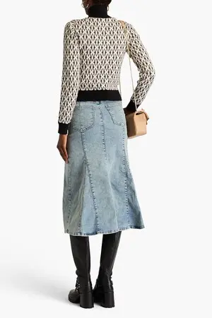 Maje Denim Midi Skirt