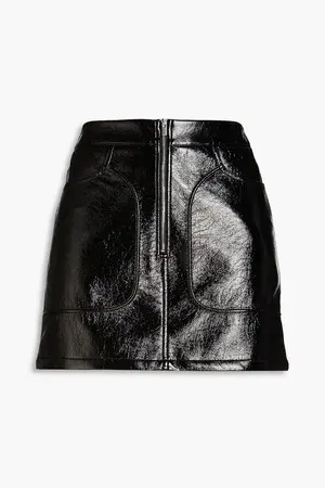 Maje Crinkled Vinyl Mini Skirt
