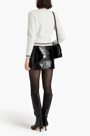 Maje Crinkled Vinyl Mini Skirt