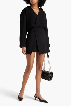 Maje Wrap-effect Woven Playsuit