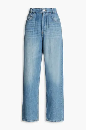 Maje Pleated High-rise Tapered Jeans