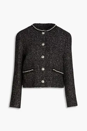 Maje Bead-embellished Metallic Tweed Jacket