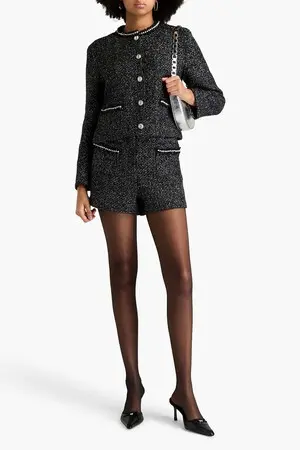 Maje Bead-embellished Metallic Tweed Jacket