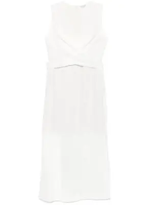 Brunello Cucinelli Twill Wrap Midi Dress
