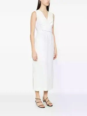 Brunello Cucinelli Twill Wrap Midi Dress