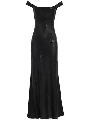 GLORIA COELHO Mesh Maxi Dress