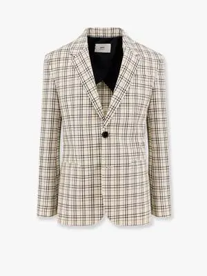 Ami Virgin Wool Blazer With Madras Motif